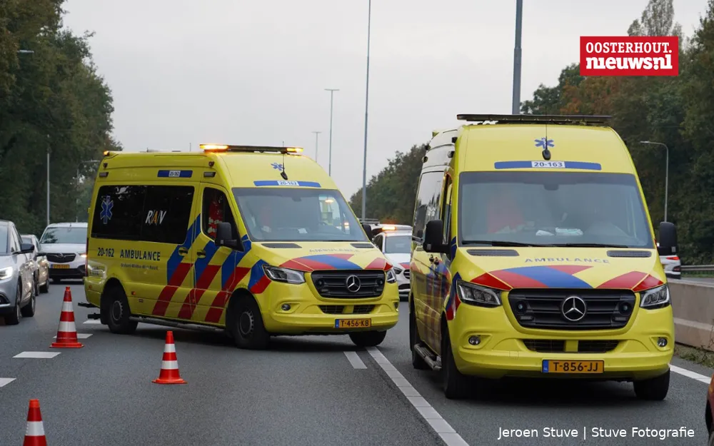 Drie gewonden bij ongeval Rijksweg A27